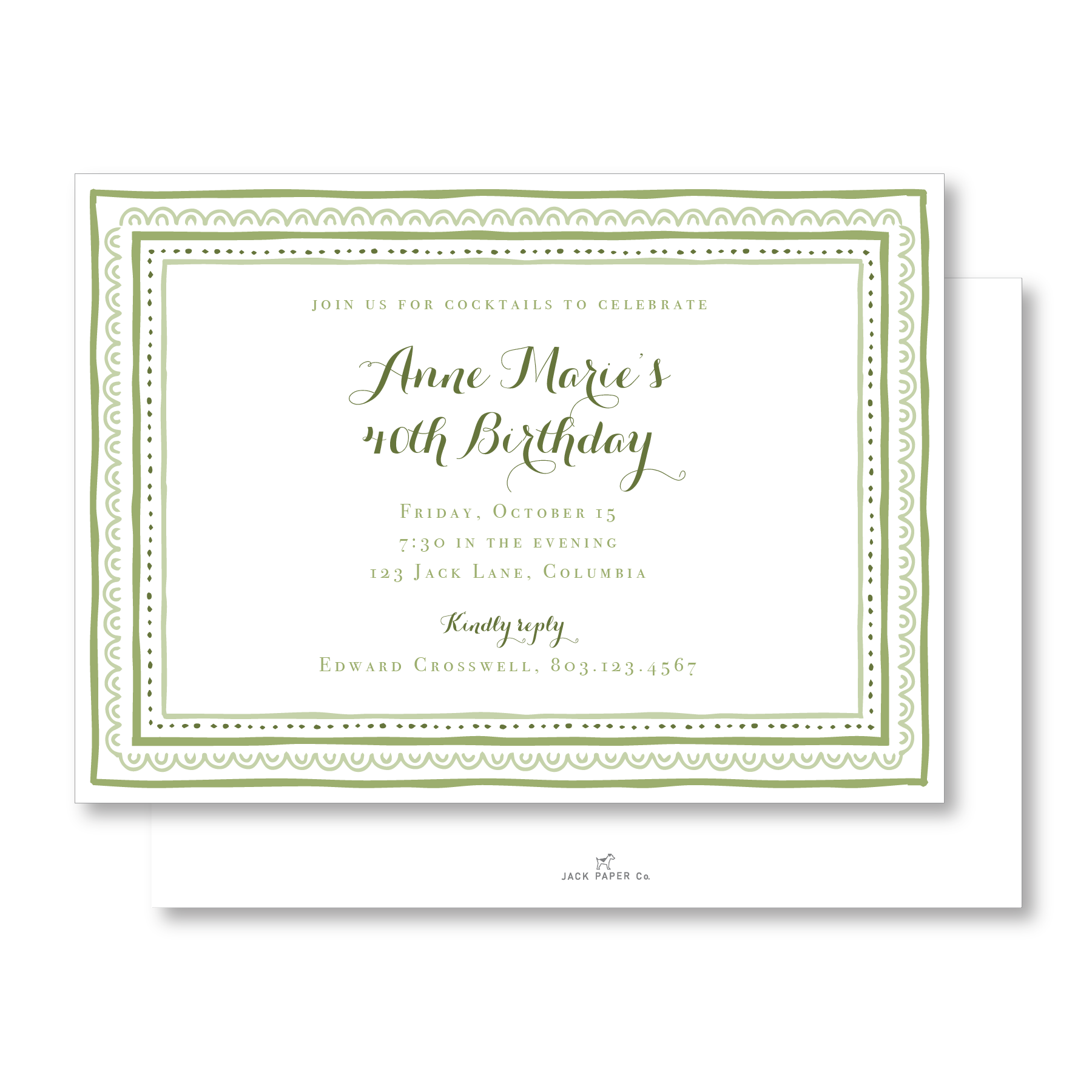 Stacked Border Invitation – Jack Paper Company